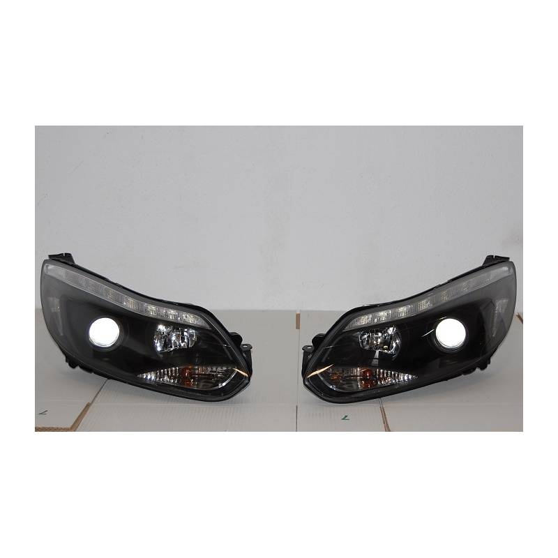 Set Of Headlamps Day Light Ford Focus 2011-2014, Blinker Led, Black ...
